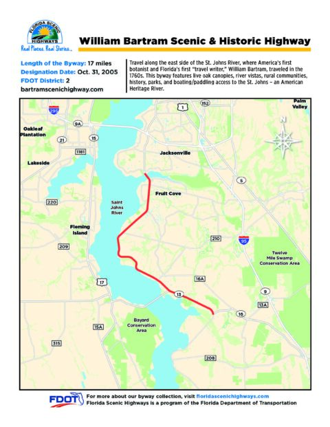 Bartram Scenic and Historic Highway Map | William Bartram Scenic and Historic Highway